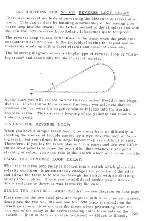695 Reverse Loop Relay Instructions